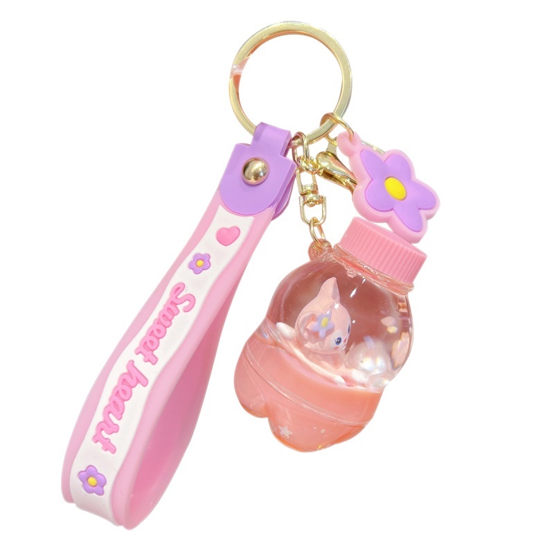 Floating bottle bubble keychains