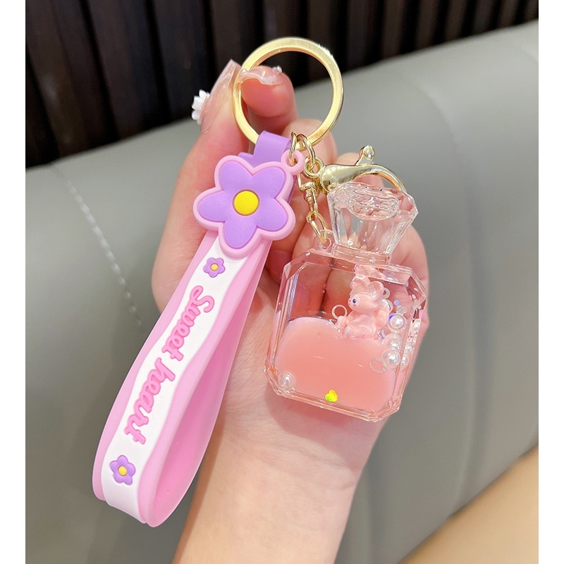 Floating bottle bubble keychains