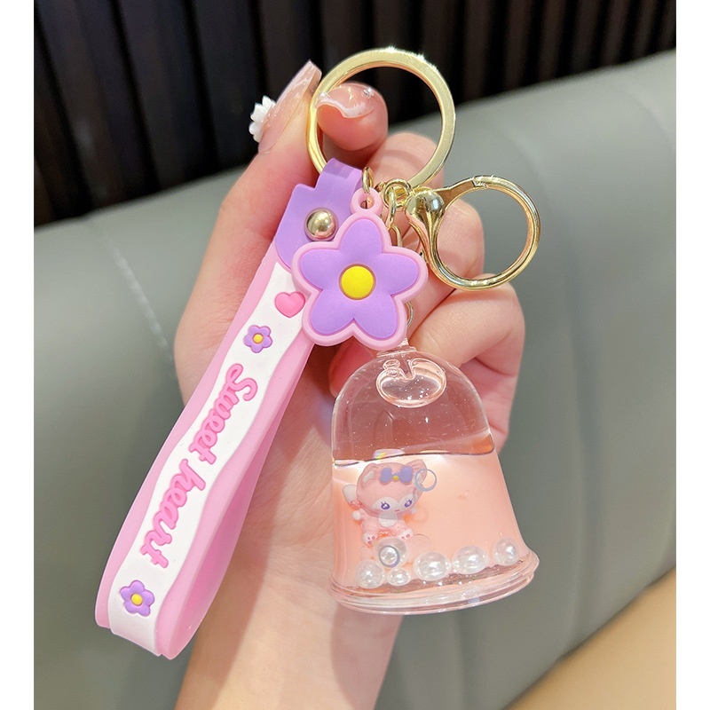 Floating bottle bubble keychains
