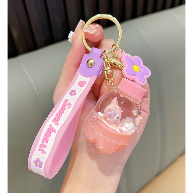 Floating bottle bubble keychains