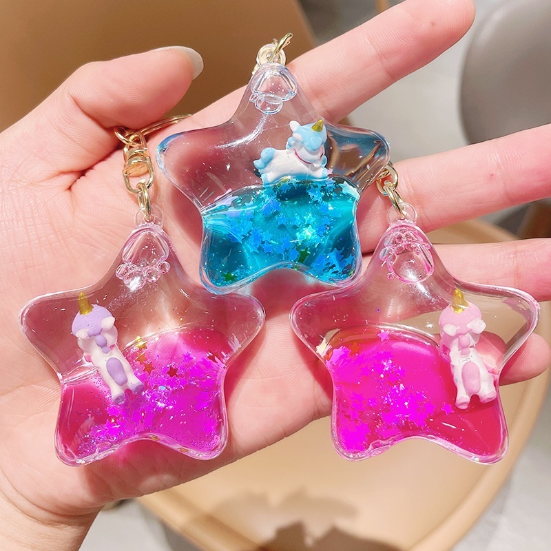 Starry Unicorn bubble keychains